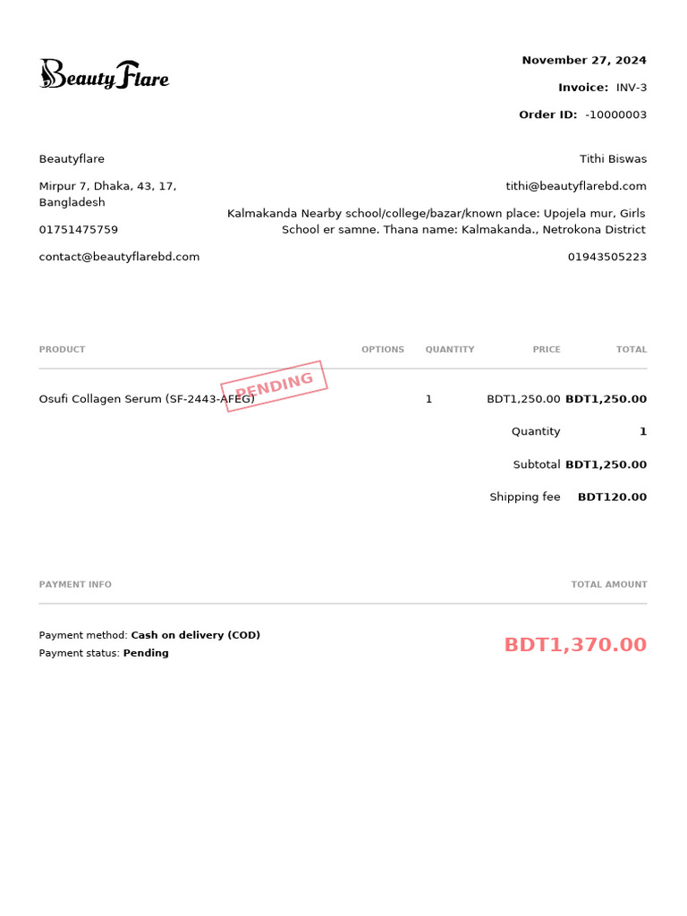Invoice INV 3 | PDF