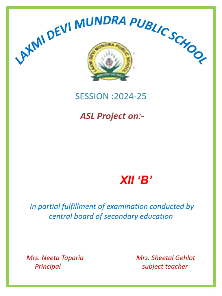 ASL PROJECt A THING OF BEAUTY | PDF