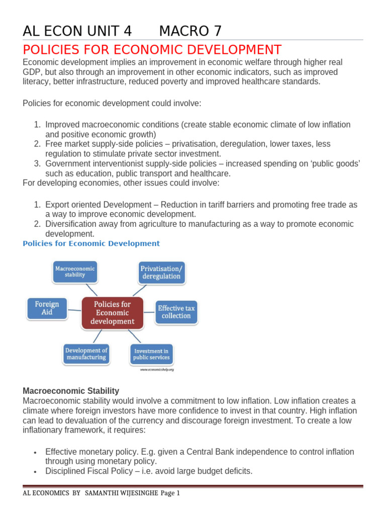 Al Econ Unit 4 Macro 7 Development Theories | PDF | Macroeconomics | Inflation