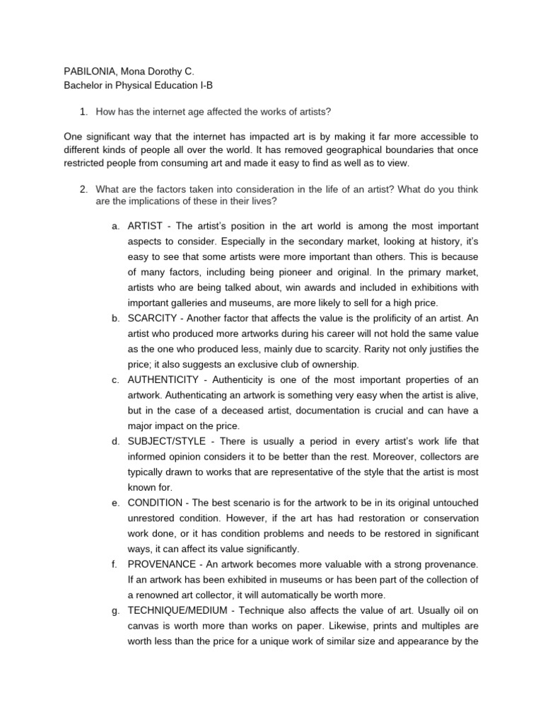 Pabilonia - BPEDIB - Asychronous Activity | PDF | Liberal Arts Education