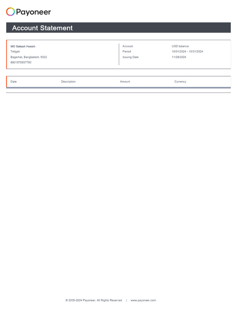 Monthly Statement 10 2024 | PDF