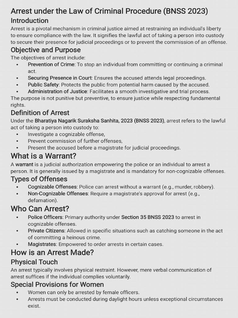 Arrest Under Criminal Procedural Law | PDF