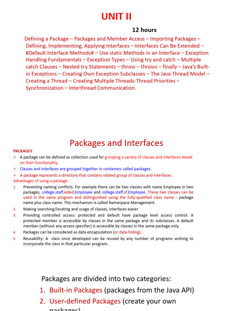 JAVA - MCA 2021 - UNIT 2-Student - 240814 - 130145 | PDF | Class (Computer Programming) | Method ...