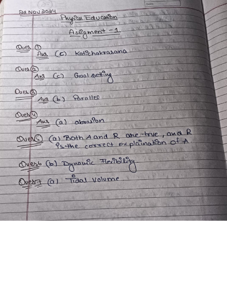 Physical Education Assignment | PDF