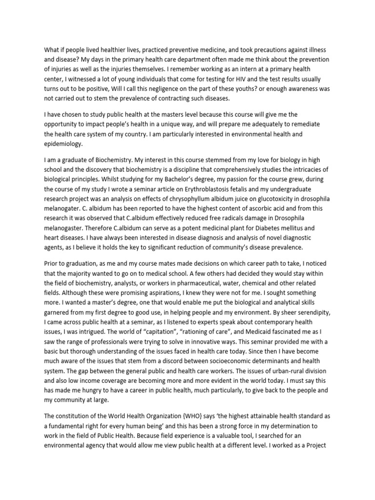 Pursuing a Master's in Public Health | PDF | Public Health | Preventive ...