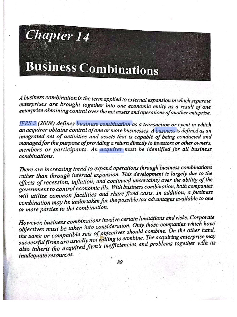 Chap 14 - Business Combination | PDF