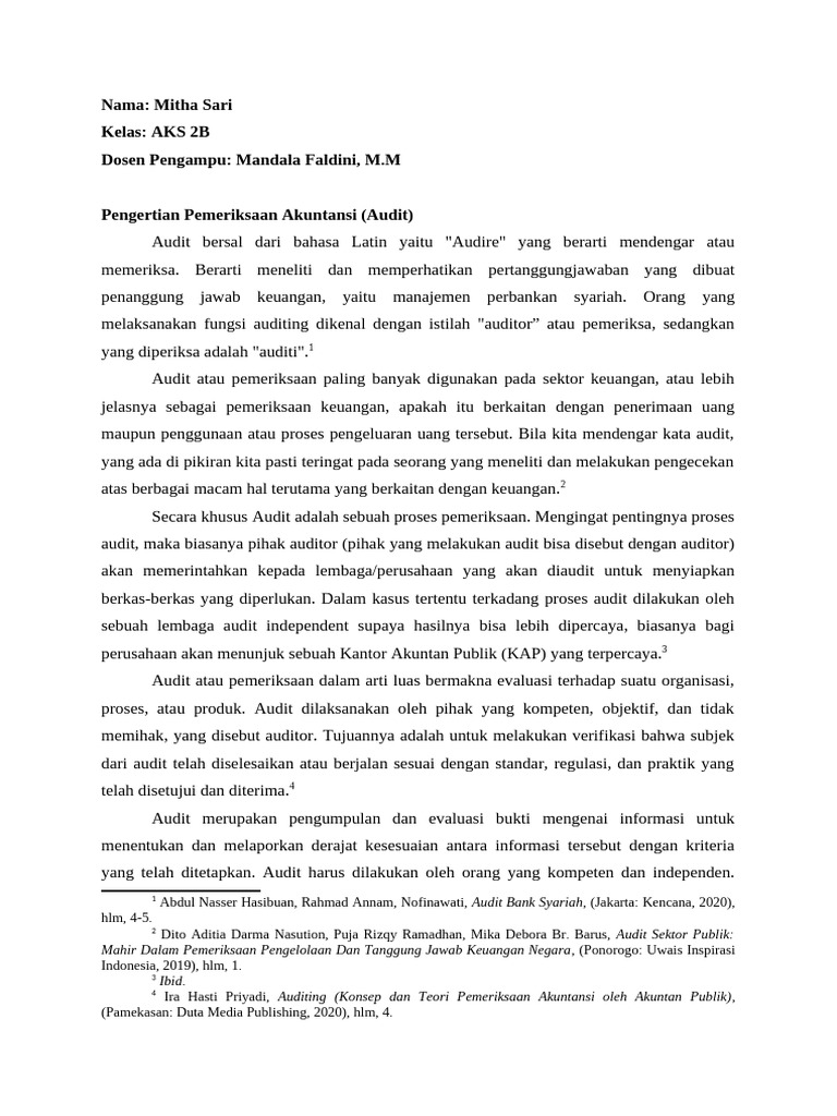 Definisi dan Proses Audit Keuangan | PDF