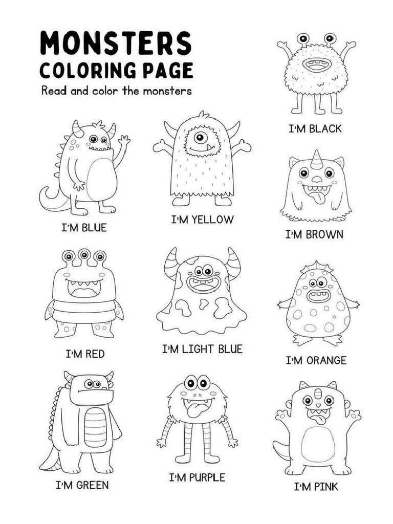 Monster Coloring Page | PDF