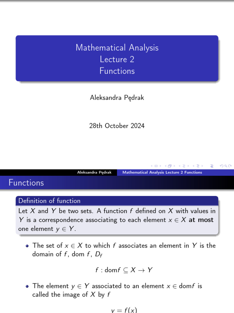 MathAnalysis L2 | PDF | Function (Mathematics) | Mathematical Relations