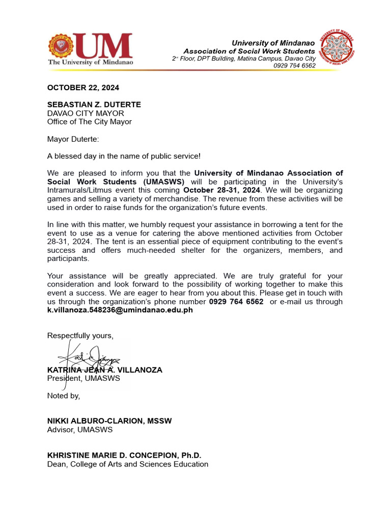 11request Letter - Tent | PDF