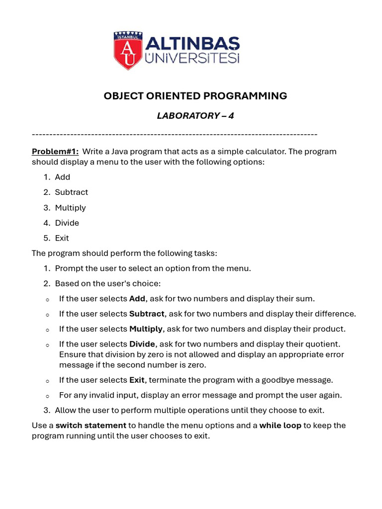Java Calculator and Pattern Program | PDF