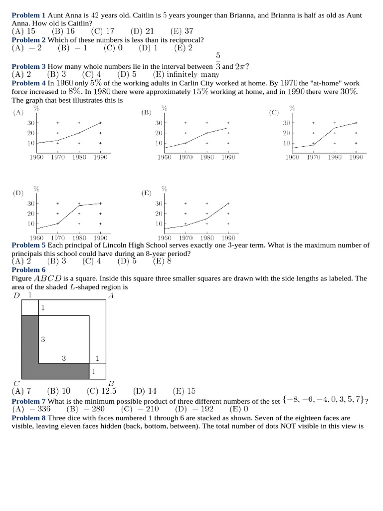 Amc8 2000 | PDF | Area | Euclidean Geometry
