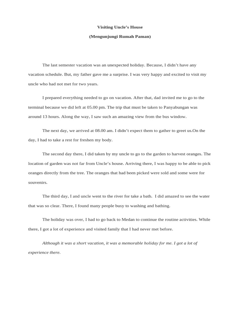 Visiting Uncle | PDF