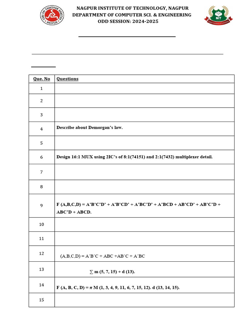 CADS-Unit Wise-Question Bank Format | PDF | Multiplication | Computer Hardware