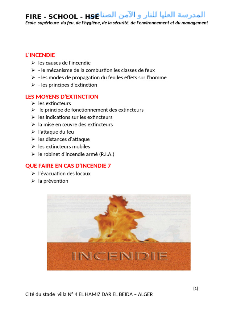 Types et principes d'extinction des feux | PDF | La combustion ...