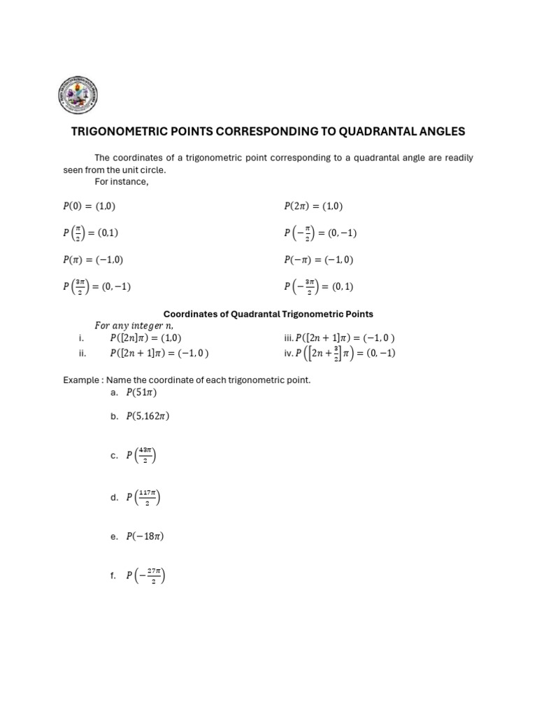Trigonometric Points Pdf Complex Analysis Euclidean Plane Geometry