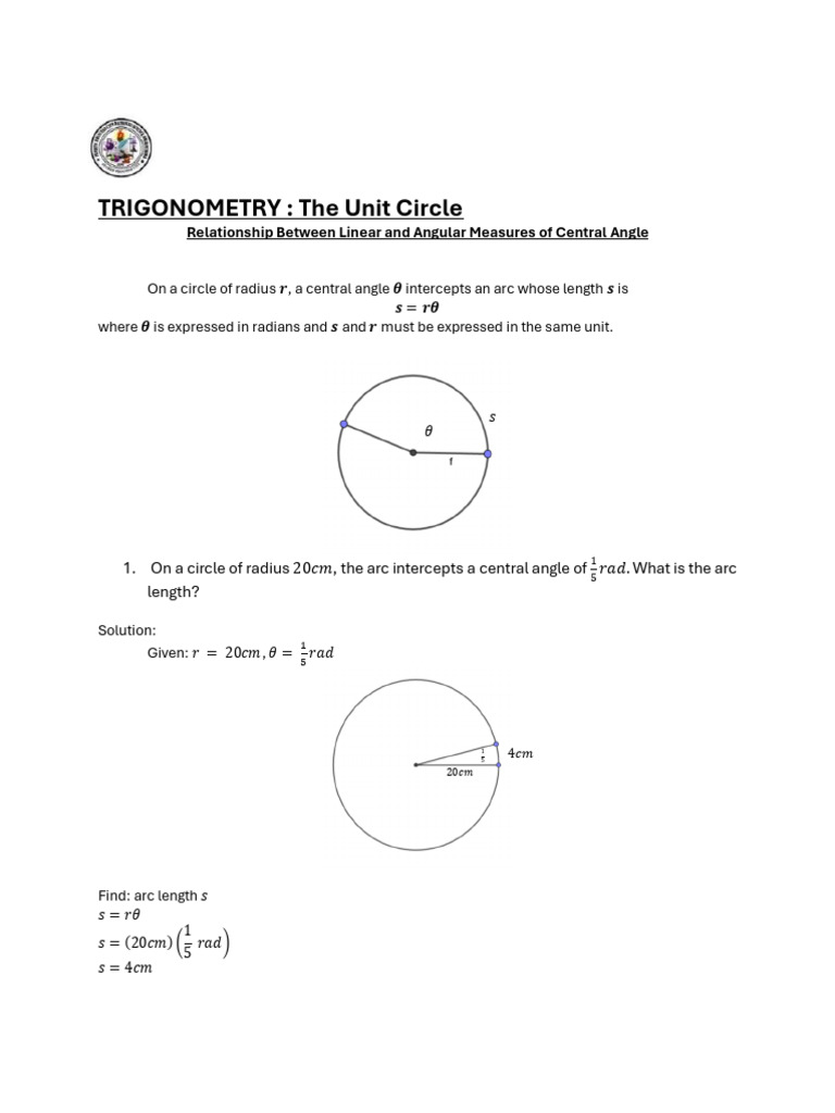 Trigo - Central Angle | PDF