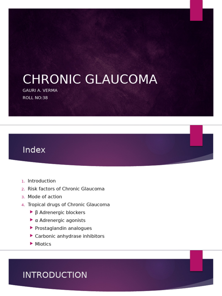 Chronic Glaucoma | PDF | Glaucoma | Diseases And Disorders