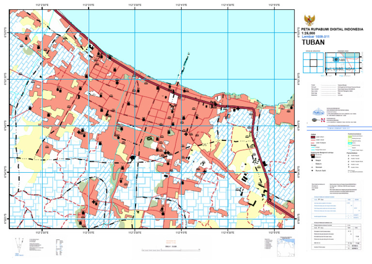 Digital Topographic Map of Tuban | PDF