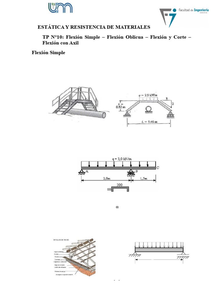 TP10-Parte 1 Flexión Simple - Oblicua - Corte - Axil | PDF | Viga ...