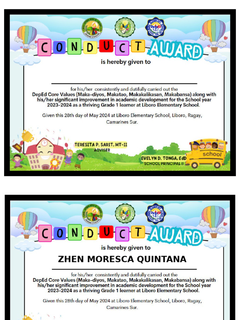 Conduct Award | PDF