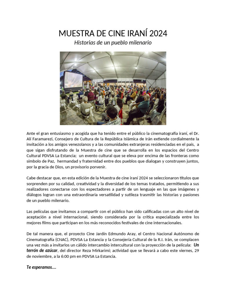 Muestra de Cine Iraní 2024 | PDF