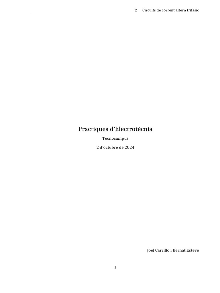 300-Practiques Electrotecnia 1 | PDF