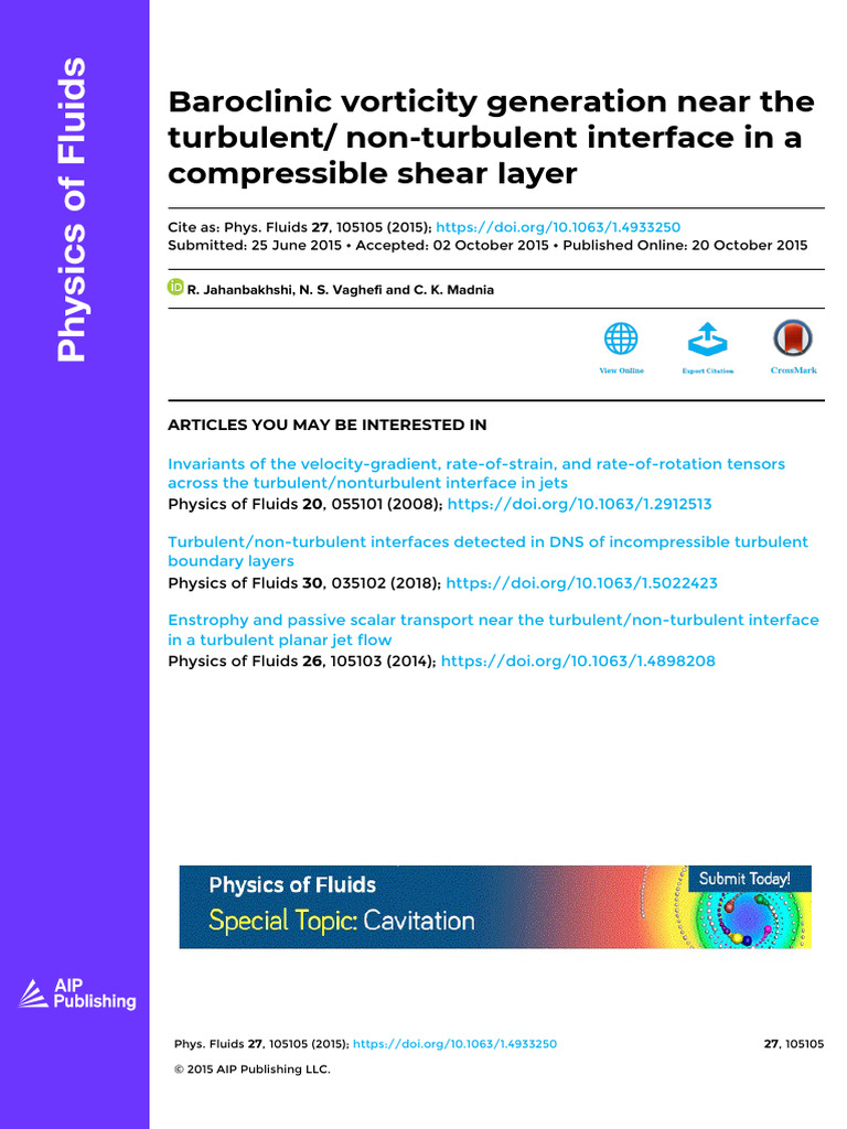 Baroclinic Vorticity Generation Near The Turbulent-Non-Turbulent Interface in A Compressible ...