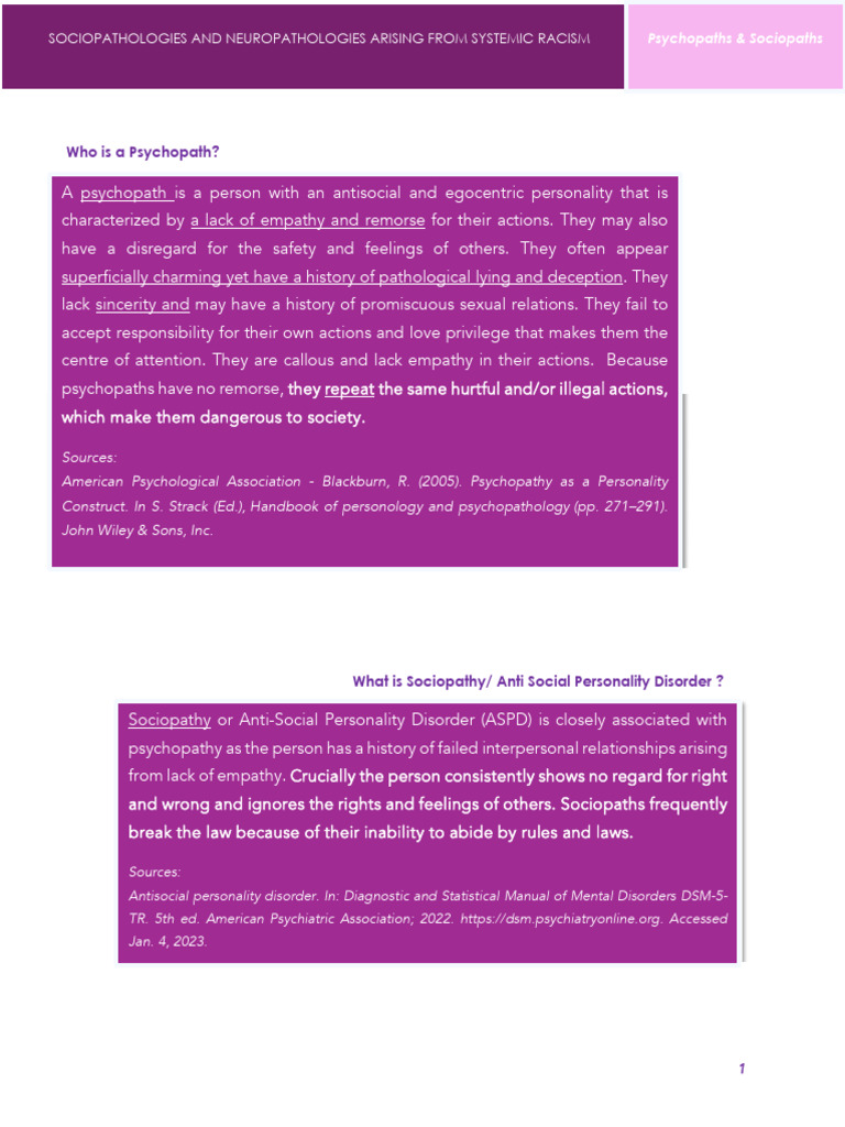 Psychopaths and Sociopaths Explained | PDF | Psychopathy | Memory