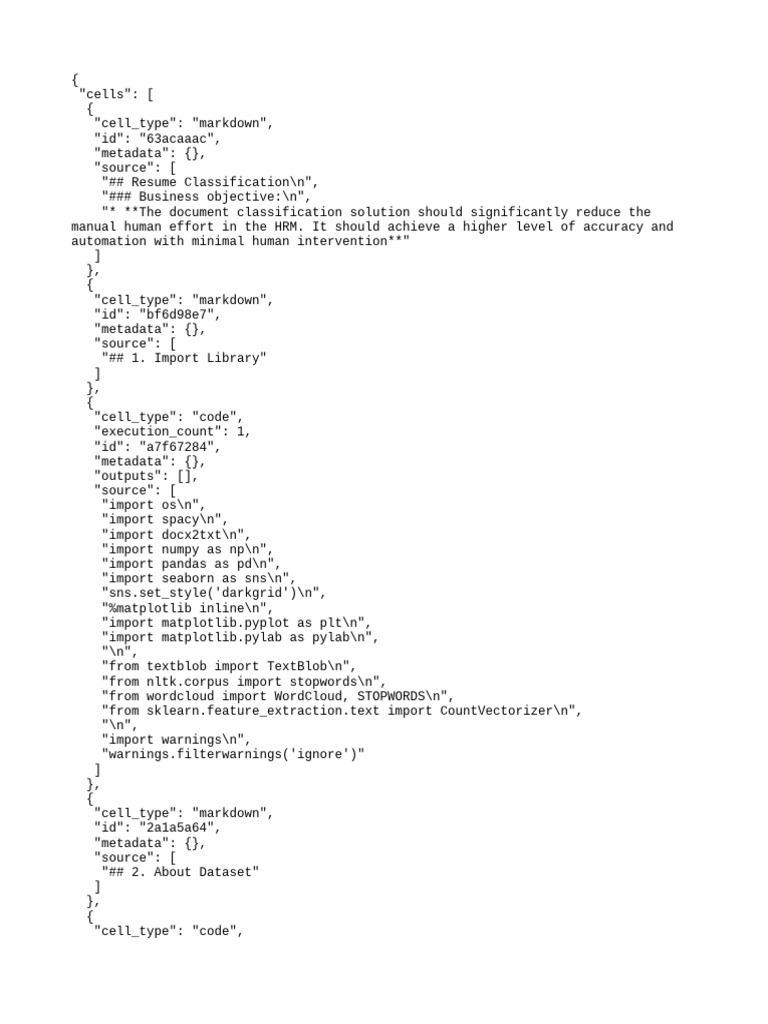 EDA Resume Classification - Ipynb | PDF | Software | Computer File Formats