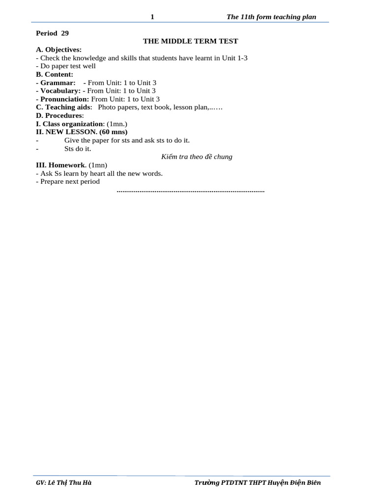 TA 11 Unit 4 | PDF | Teachers | Vocabulary