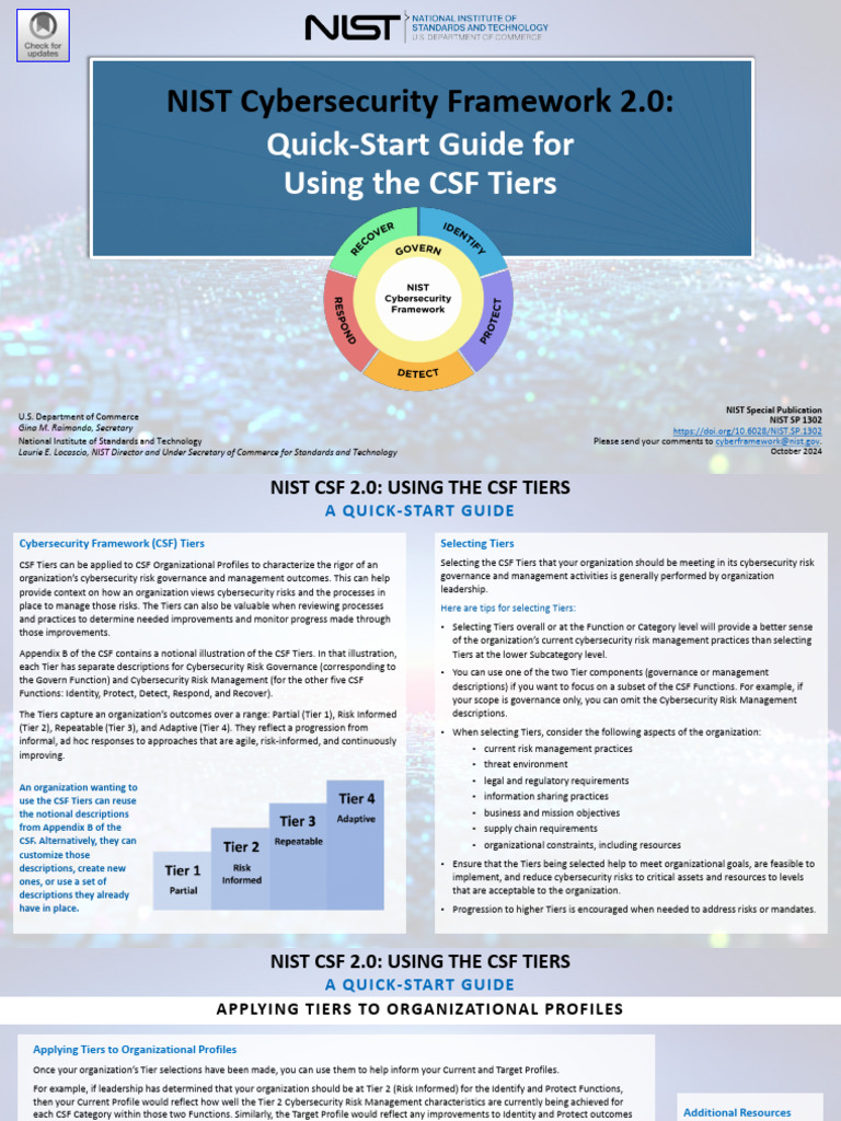 NIST CSF 2.0 Tiers Quick-Start Guide | PDF | Business