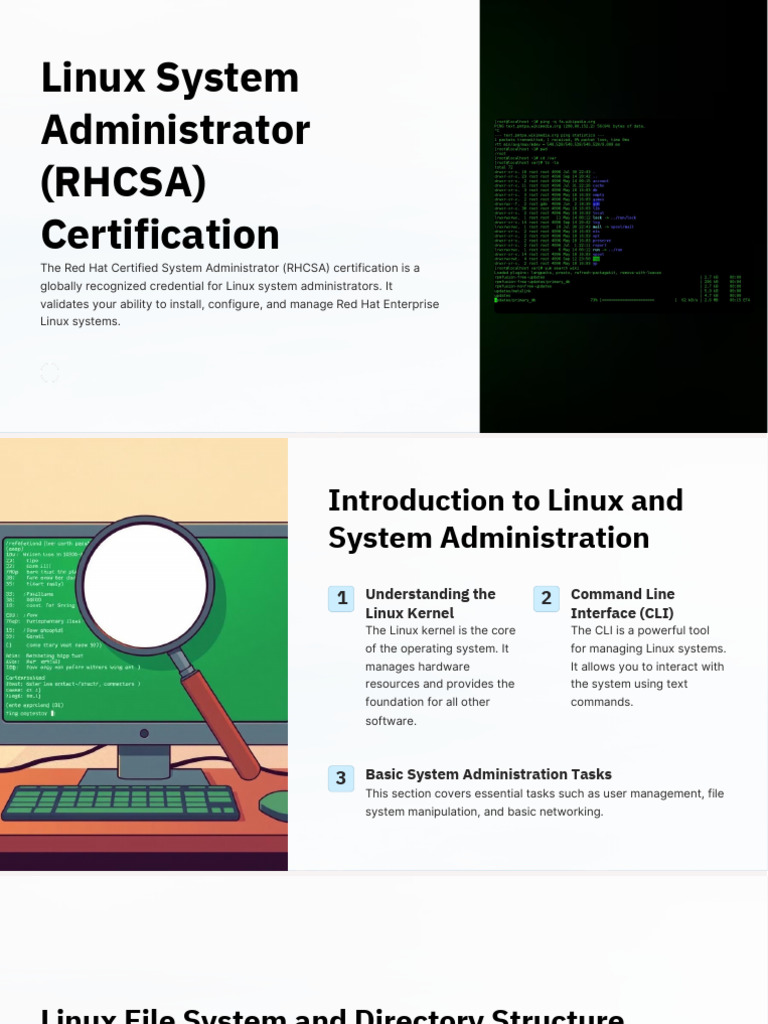RHCSA Certification Overview and Syllabus | PDF | Linux | File System