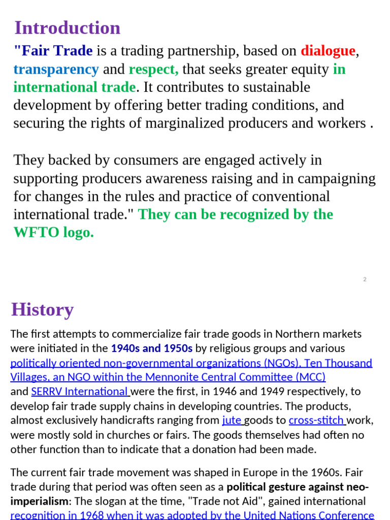 Understanding Fair Trade Principles and History | PDF | Fair Trade ...