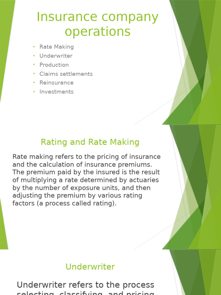 Key Operations in Insurance Companies | PDF