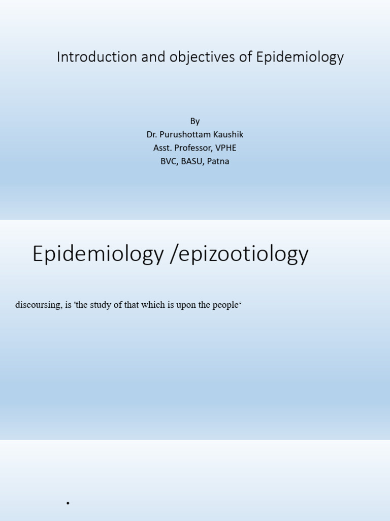 Epidemiology Introduction1 | PDF