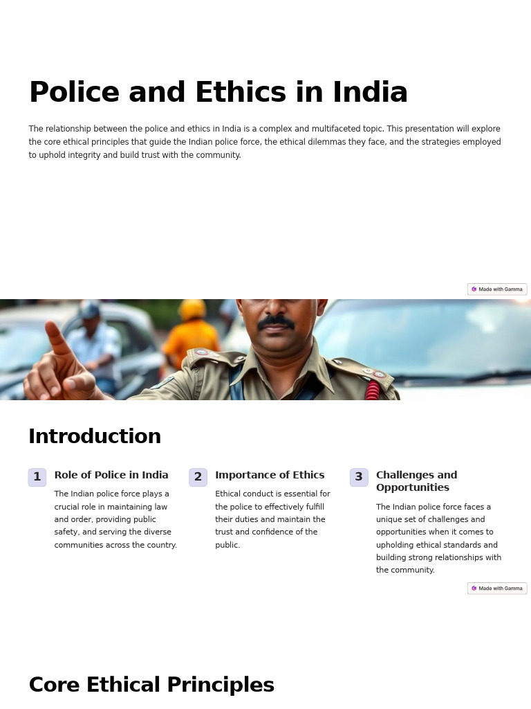 Ethics in Indian Policing | PDF | Integrity | Police