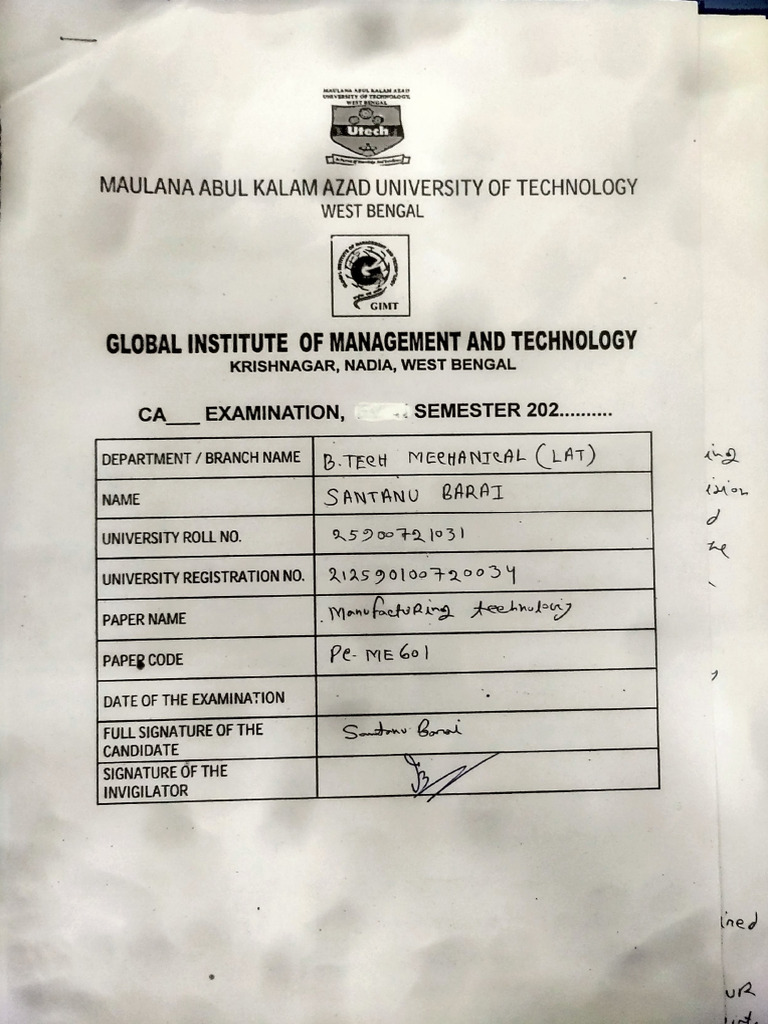 Santanu Barai - Ca3 | PDF