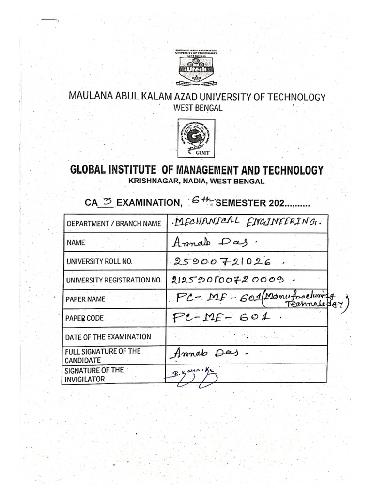 Arnab Das - Ca3 - MP | PDF
