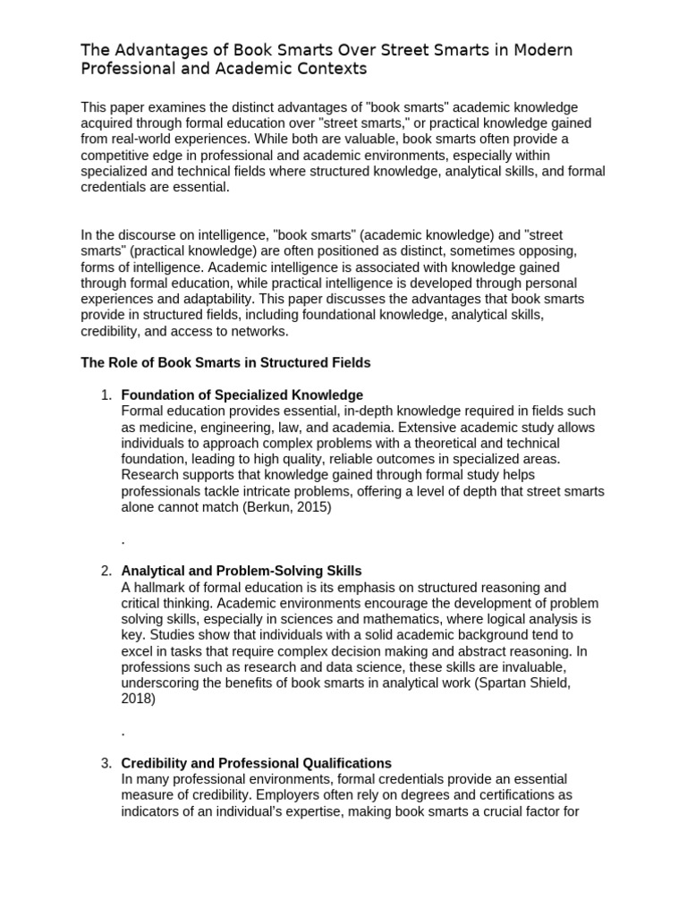 This Paper Examines The Distinct Advantages of | PDF | Knowledge ...