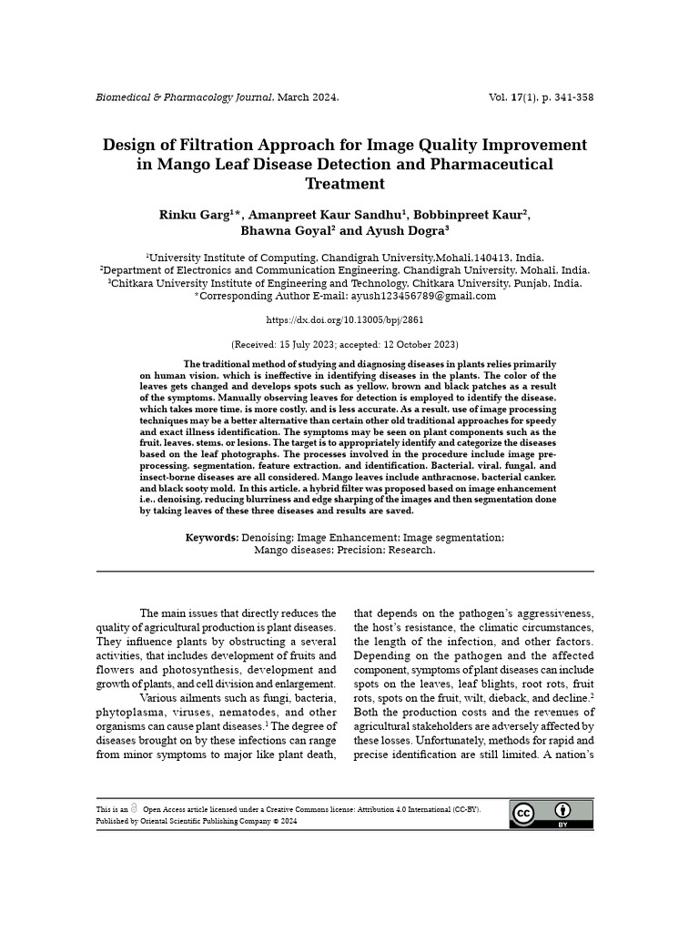 Mango Leaf Disease Detection | PDF | Image Segmentation | Normal Distribution