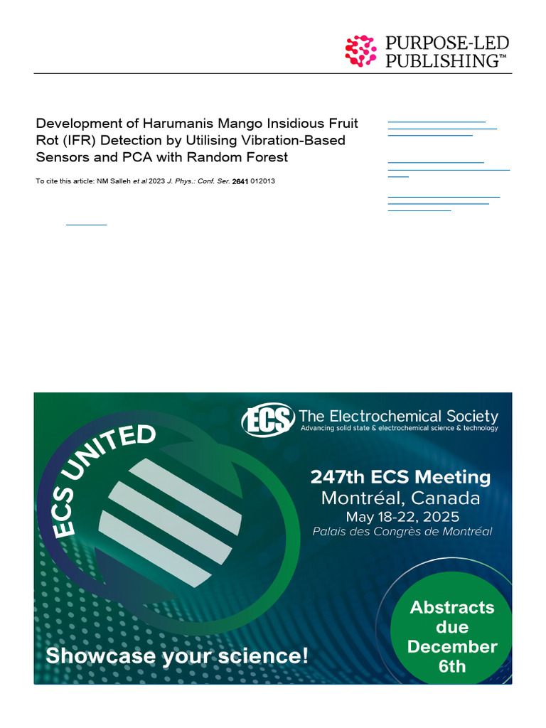 Development of Harumanis Mango Insidious Fruit Rot (IFR) Detection by ...