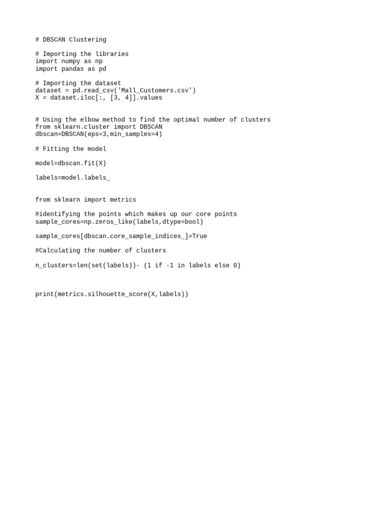 # DBSCAN Clustering | PDF