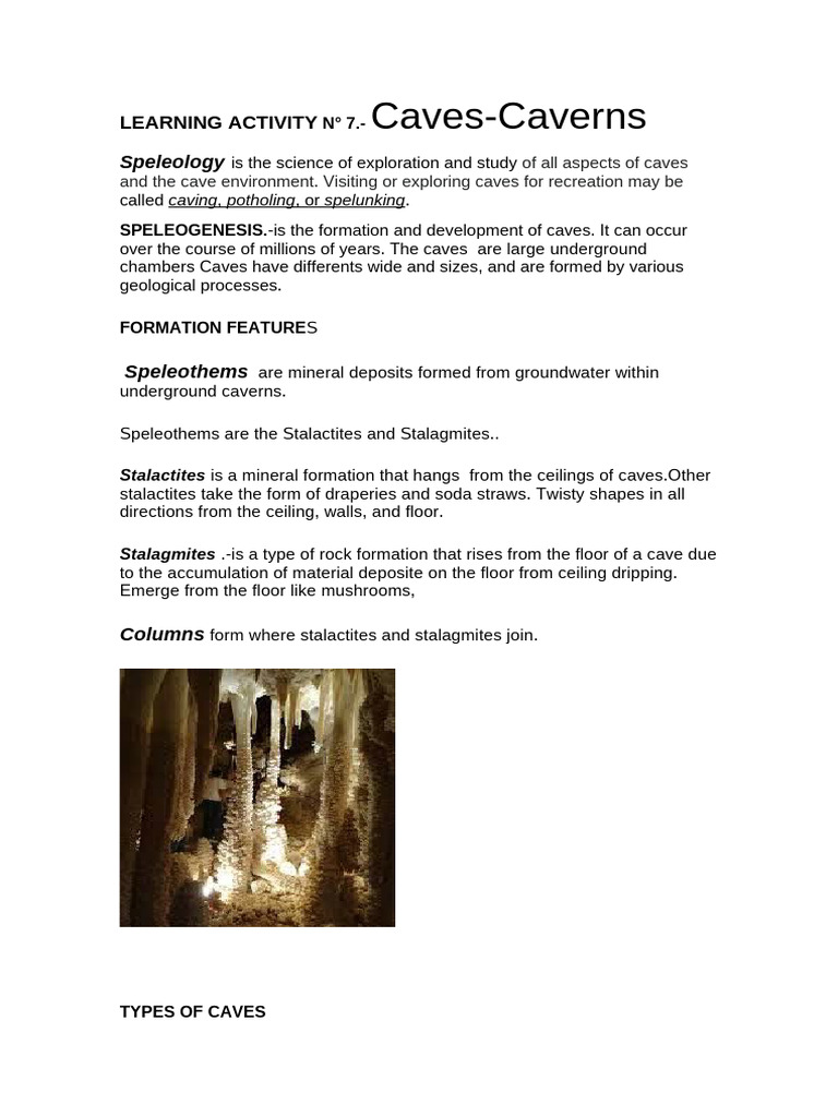 Exploring Caves: Types and Features | PDF | Cave | Earth Sciences