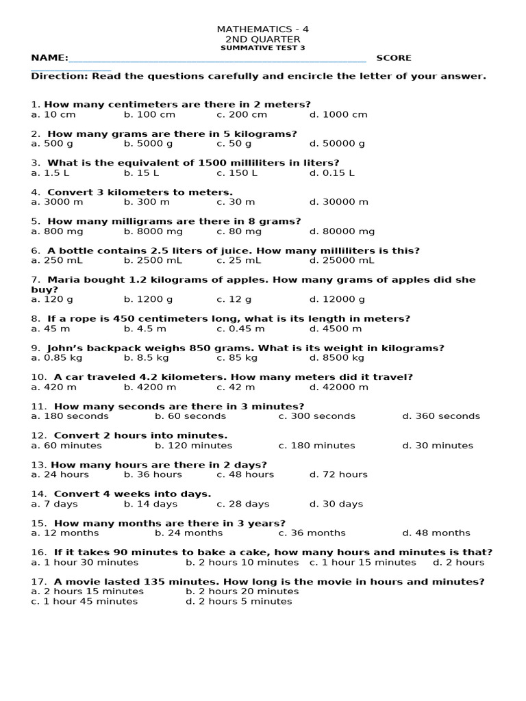 MATH | PDF | Litre | Kilogram