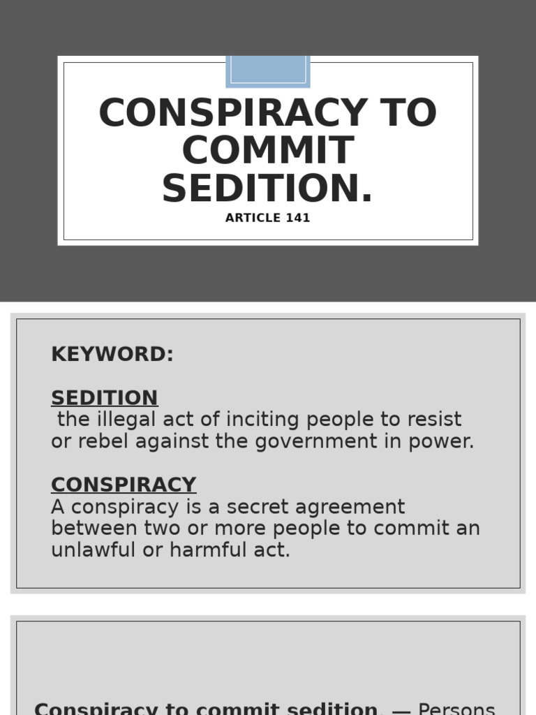 Conspiracy To Commit Sedition | PDF | Crime & Violence | Crimes