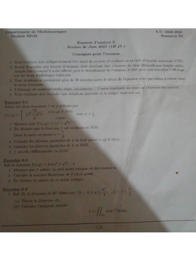Exam 2021 M135 | PDF
