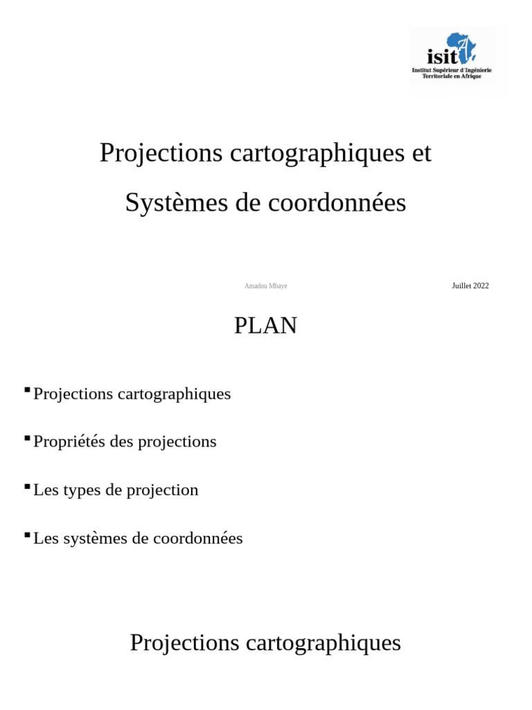Projections et systèmes de coordonnées terrestres | PDF | Cartographie ...
