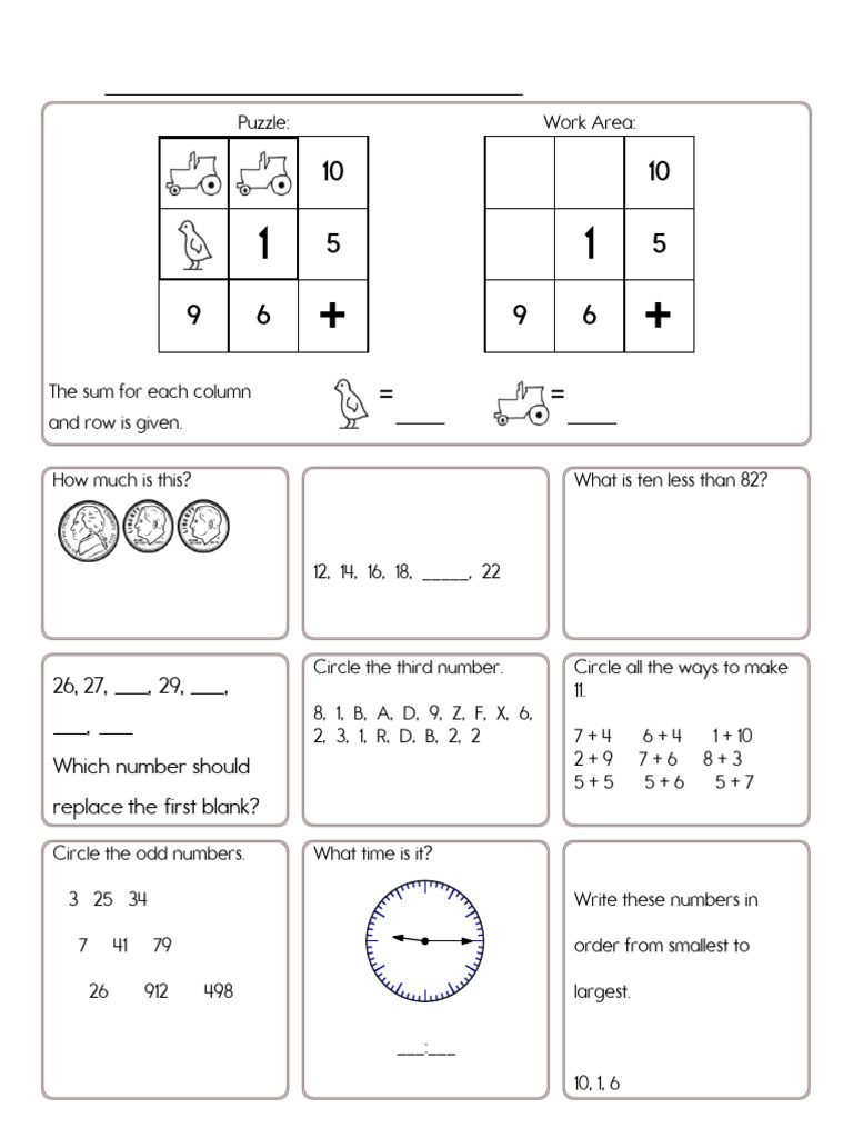 MathWorksheetsGrade1 12 23 | PDF