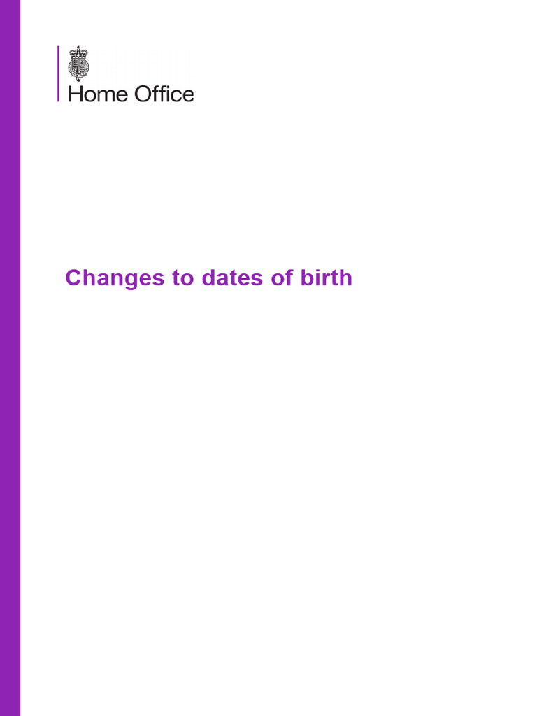 Changing Dates of Birth Policy Guide | PDF | Birth Certificate | Passport
